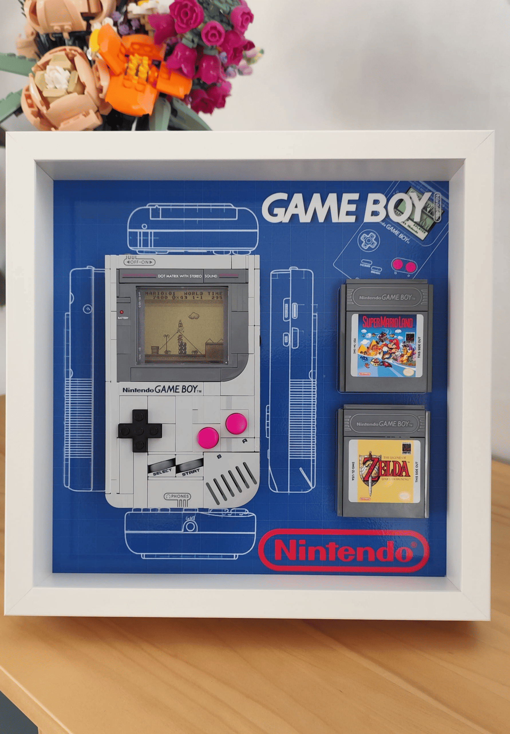 Cadre 25x25cm Game Boy V2 Blue Print- réf 72046